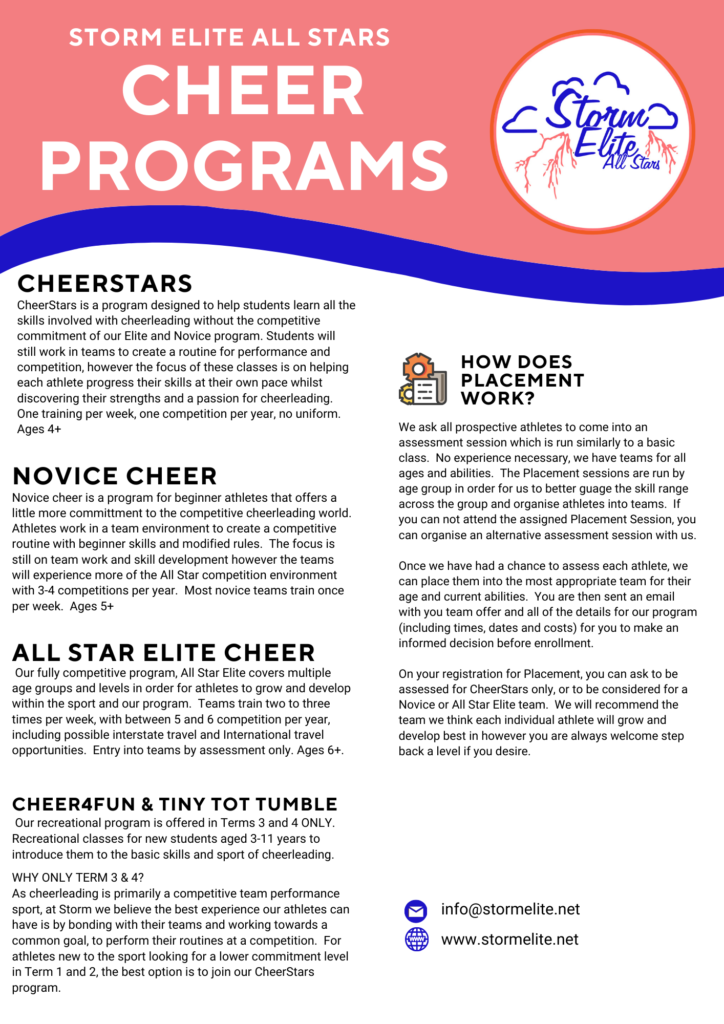 2023 Cheer Programs